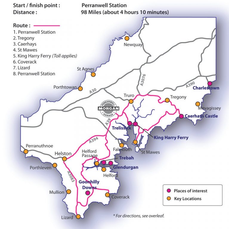 route maps cornwall - Perranwell Garage Cornwall